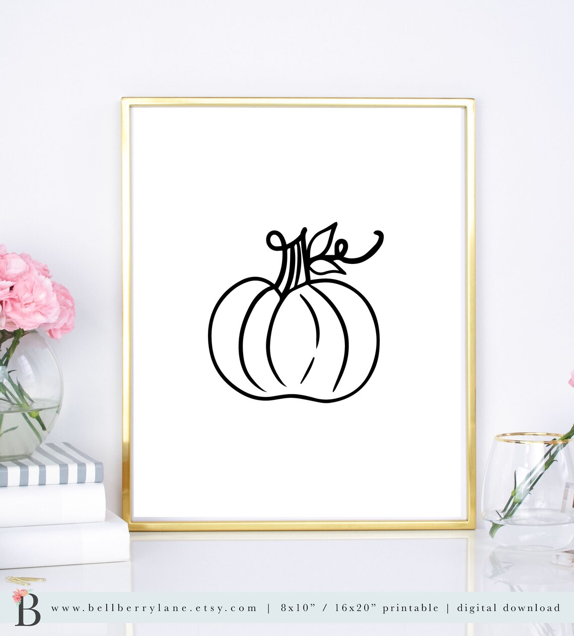 Pumpkin Print Pumpkin Fall Printable Autumn Decor Autumn - Etsy