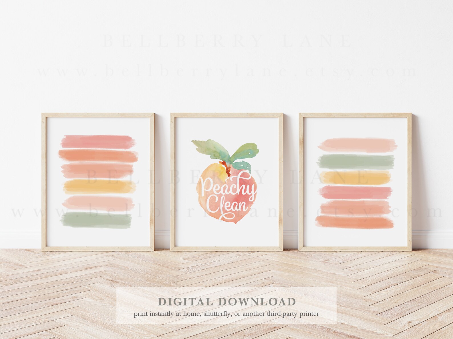 Peachy Clean Set of 3 Peach Printables Peach Decor Peach | Etsy