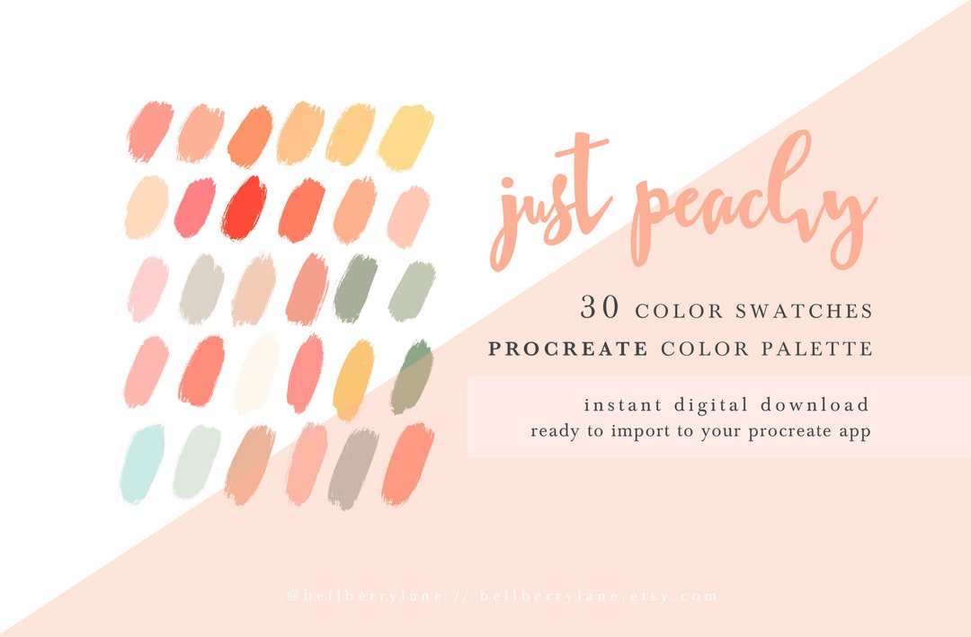 Just Peachy | Procreate Color Palette Swatches - Etsy