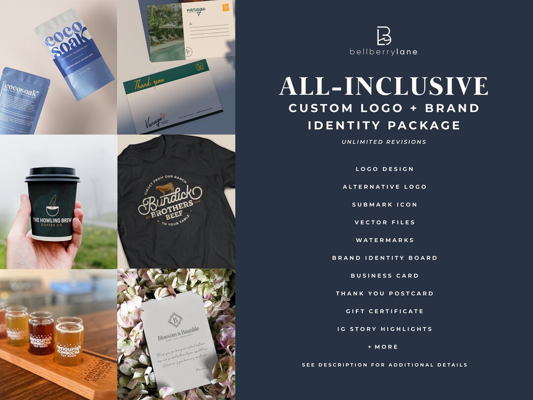 ALL-INCLUSIVE Logo Brand Identity Package Custom Logo Design - Etsy