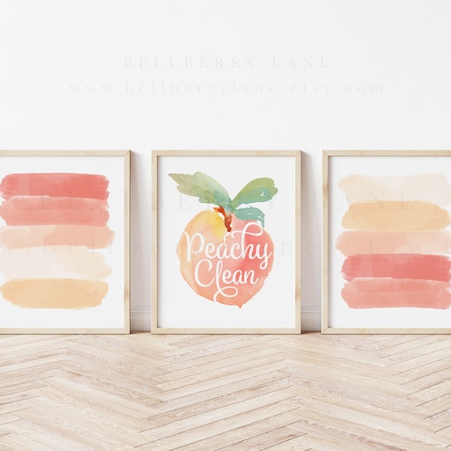 Set of 3 Peachy Clean Peach Printable Watercolor Peach - Etsy