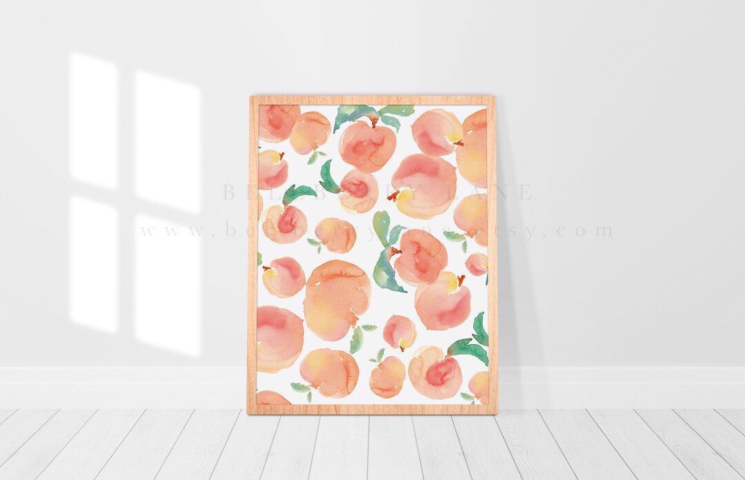Watercolor Peach Print: Sweet Peach Wall Art (digital Download) - Etsy