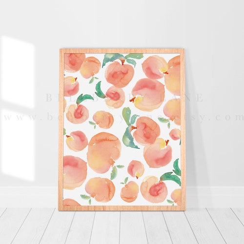 Sweet as a Peach Watercolor Print DIGITAL DOWNLOAD - Etsy