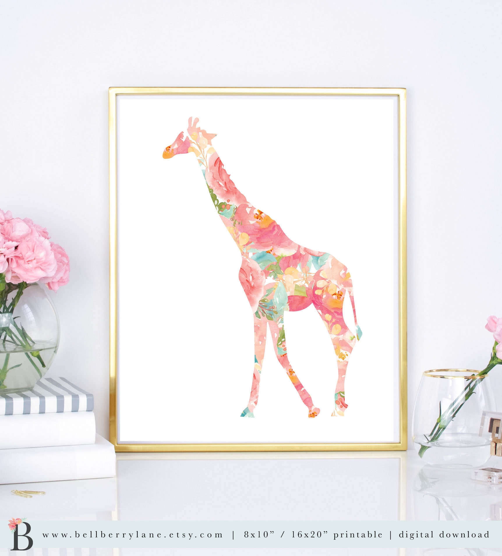 Giraffe art print giraffe decor giraffe printable office | Etsy