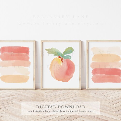Sweet as a Georgia Peach Wall Art Sign Watercolor Peach - Etsy
