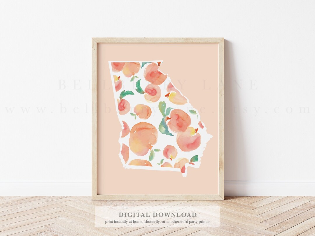Georgia Peach Decor, Sweet as a Peach Printable, Peaches Print, Georgia ...