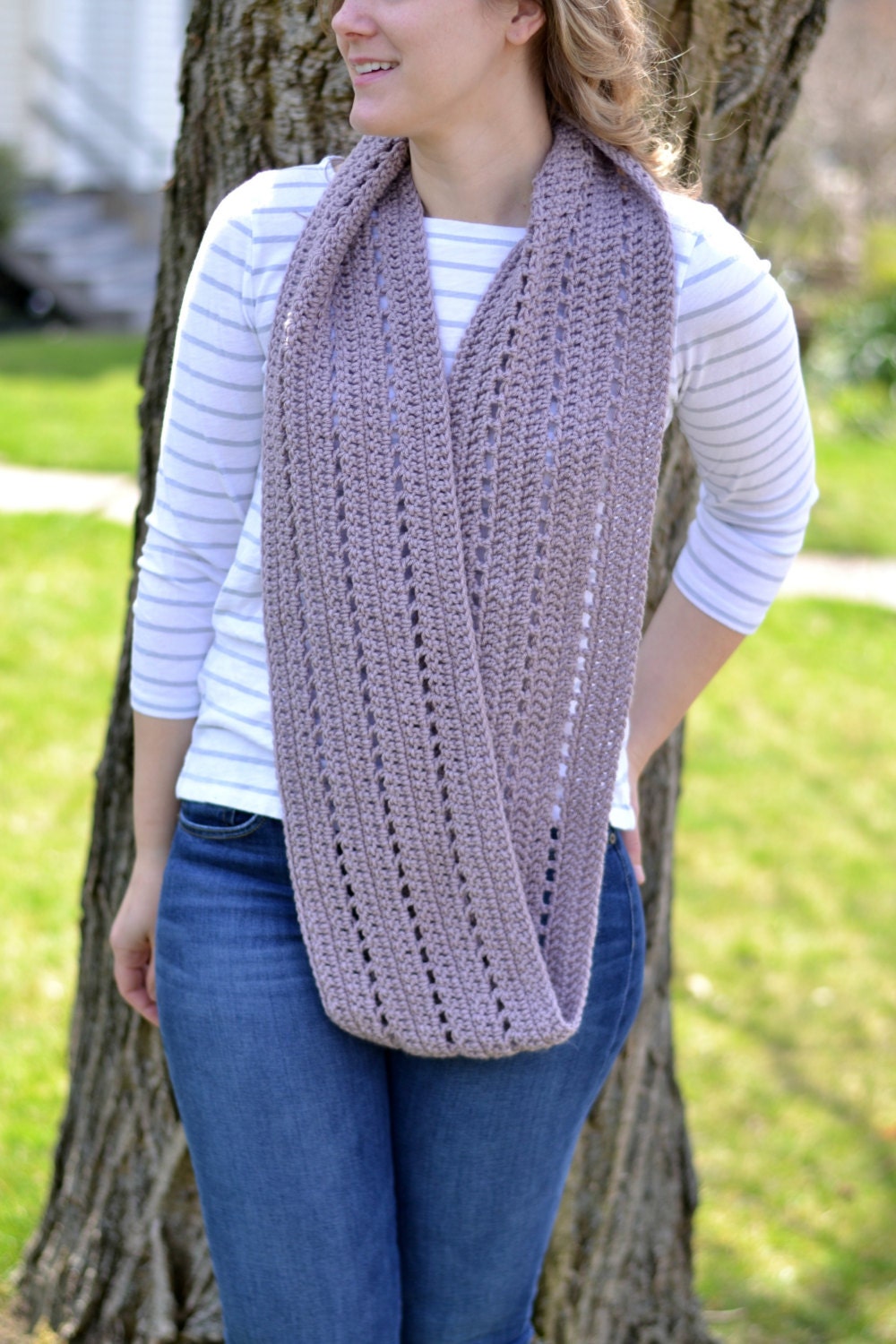 CROCHET PATTERN Infinity Loop Scarf Knit Cowl - Etsy