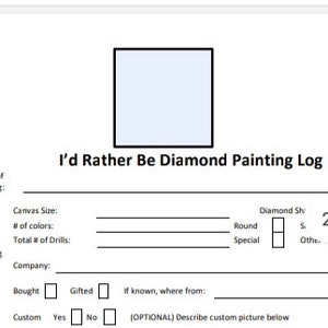 I'd Rather Be Diamond Painting Log Printable PDF, Diamond Painting Log ...