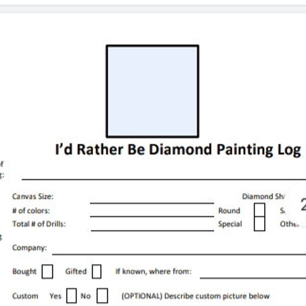 Diamond Painting Log - Etsy