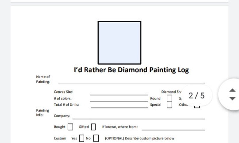I'd Rather Be Diamond Painting Log Printable PDF, Diamond Painting Log ...