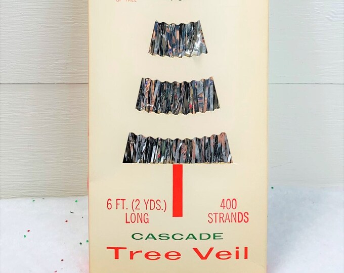 Vintage Cascade Tree Veil Tinsel Icicles ~ 6 Ft. Long ~ 400 Strands ...