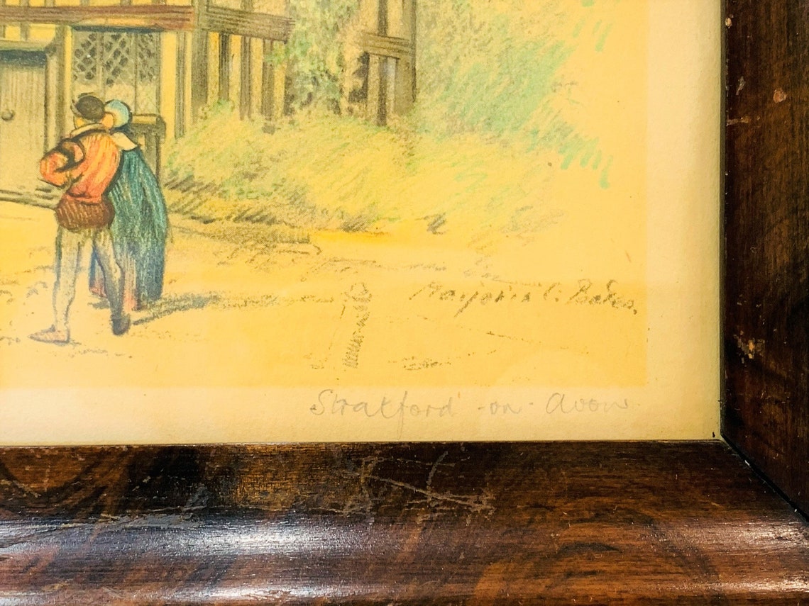 2 Vintage Colored Lithograph Print Anne Hathaway's Cottage | Etsy