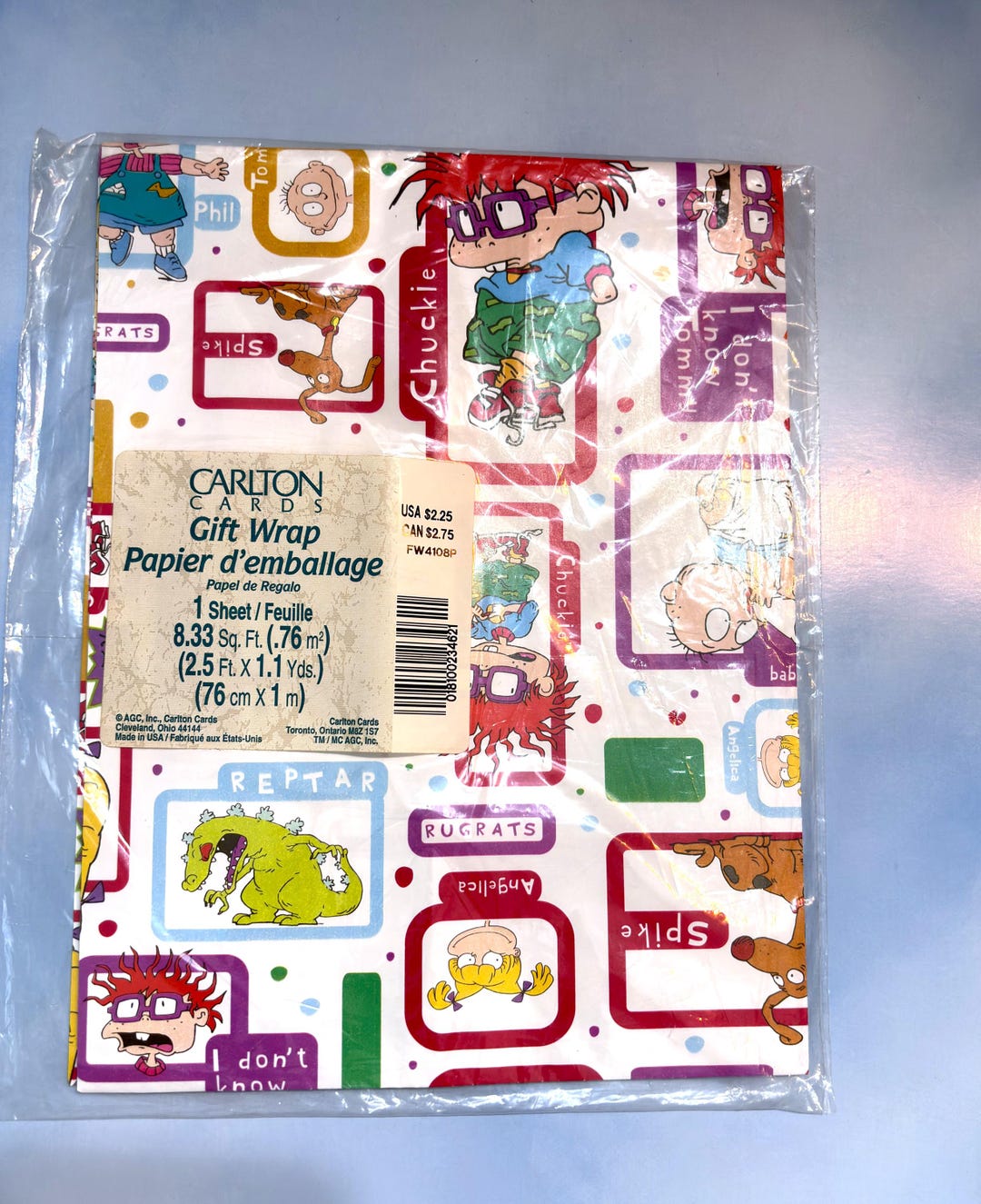 Vintage NOS Nickelodeon Rugrats Gift Wrap Paper 1 Sheet 8.33 Sq. Ft ...