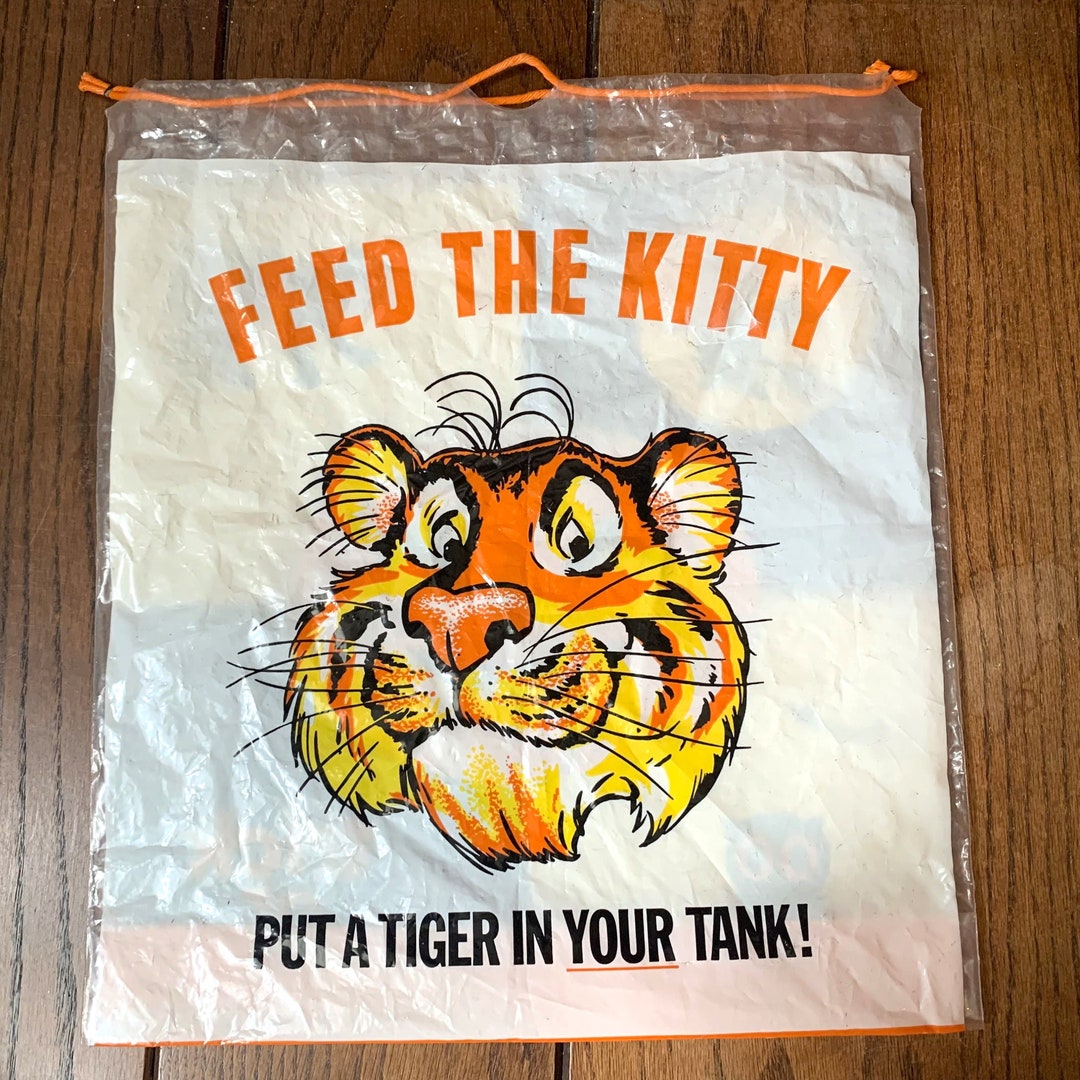 Vintage 1960's Esso Tiger Halloween Bag feed the Kitty Put A Tiger in ...