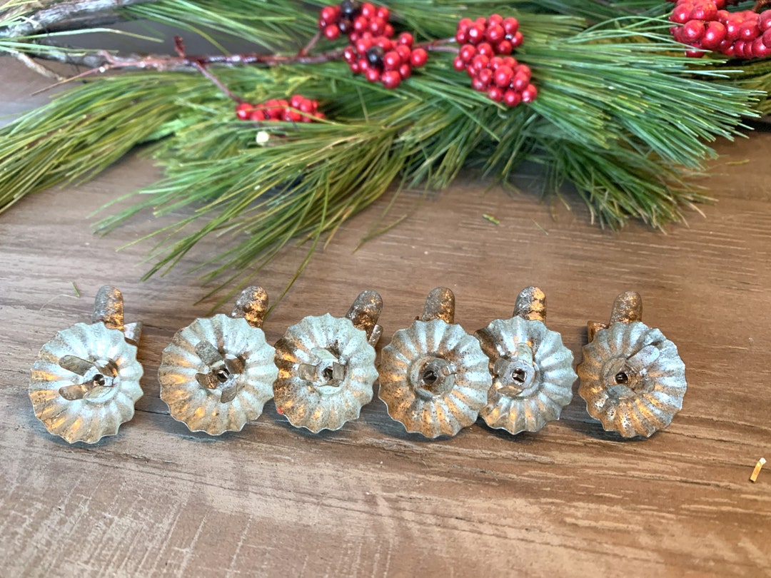 6 Antique West Germany Christmas Tree Candle Clips - Small Size - Tin ...