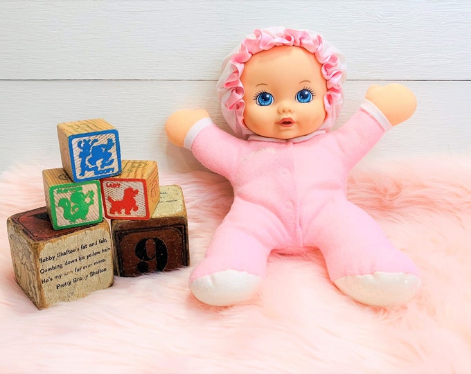 RARE 1990 Playskool My Very Soft Baby Pink Doll With Squeaker ~ Nice ...