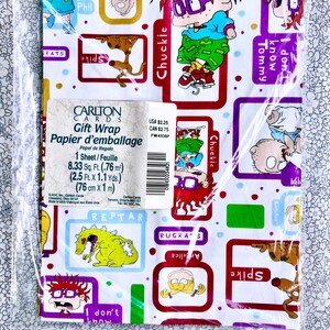 Vintage NOS Nickelodeon Rugrats Gift Wrap Paper - 1 Sheet 8.33 Sq. Ft ...