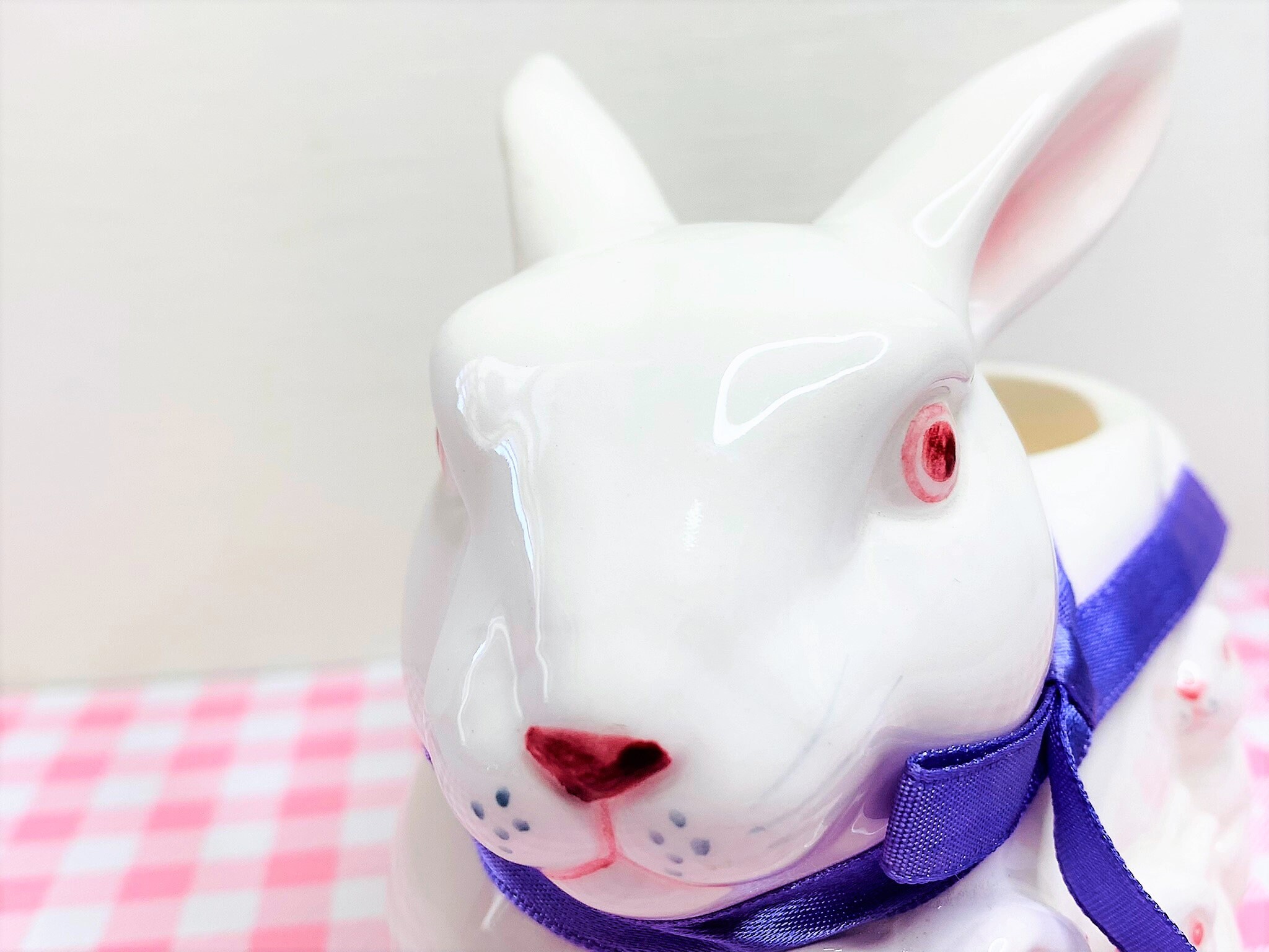 Vintage Lefton China Hand Painted Porcelain White Bunny Candy | Etsy