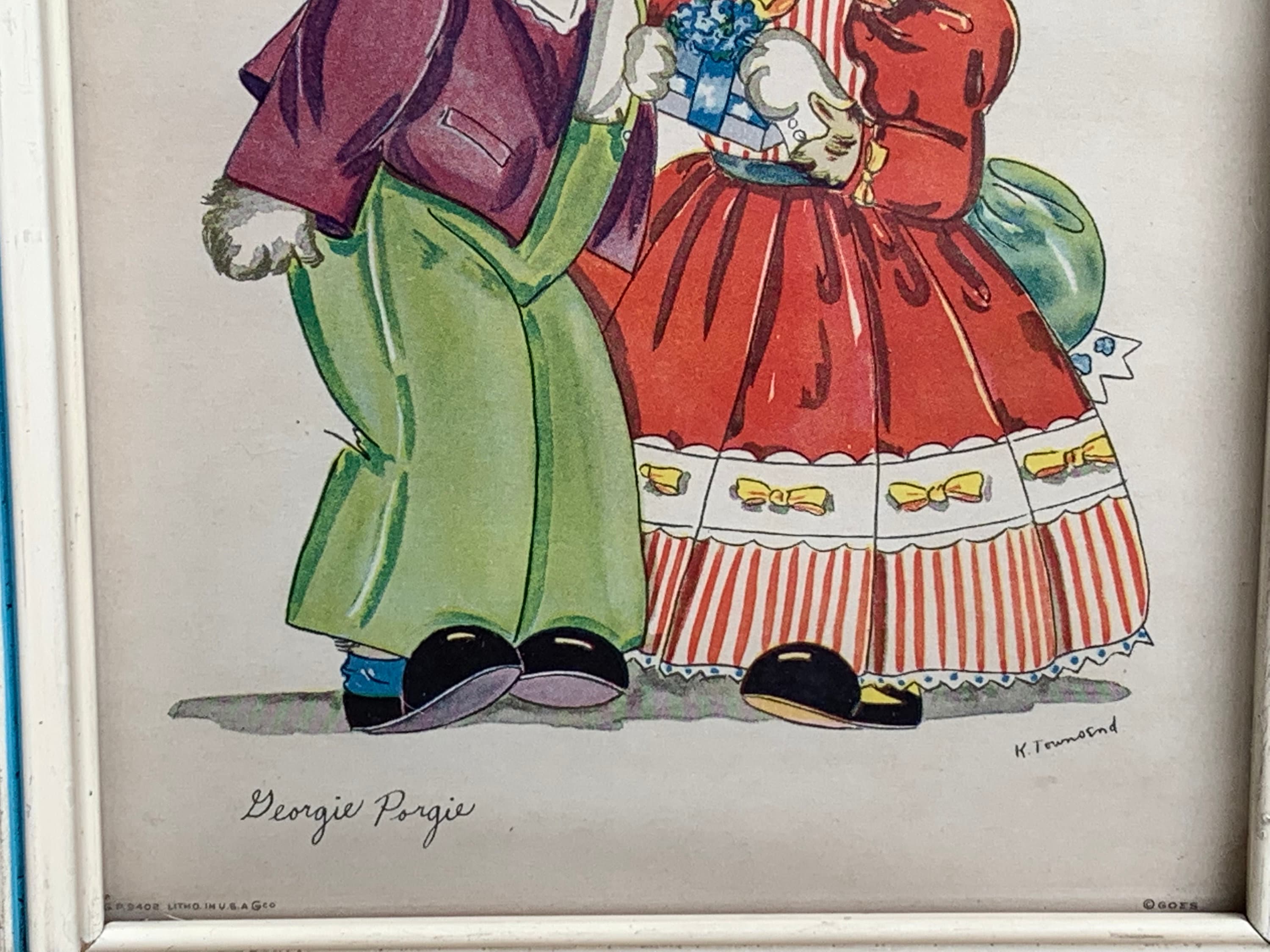 Vintage Nursery Rhyme Litho Prints Georgie Porgie and Little | Etsy