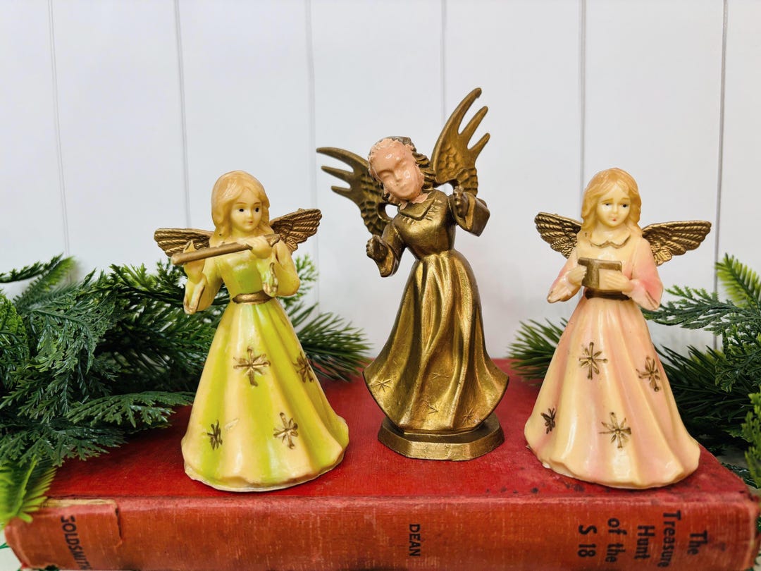 3 Mid-century Christmas Angels - Hong Kong - Angel Band - Cake Toppers ...