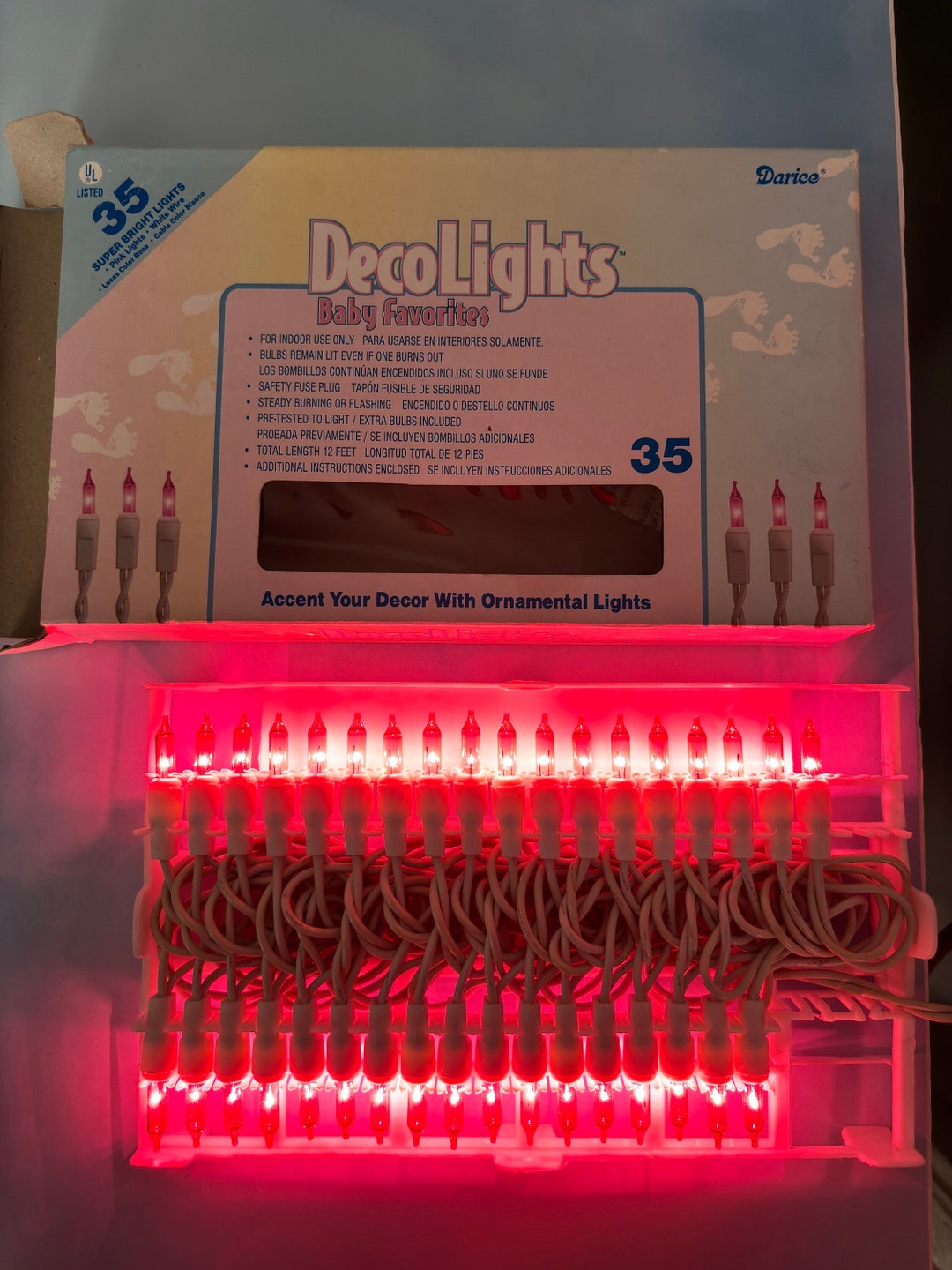 Vintage Darice Pink Decolights Baby Shower Easter Decor Christmas Tree ...