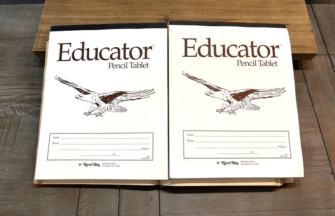 Vintage School Notebook Yellow Lined Pencil Tablet Kurtz Bros. Educator ...