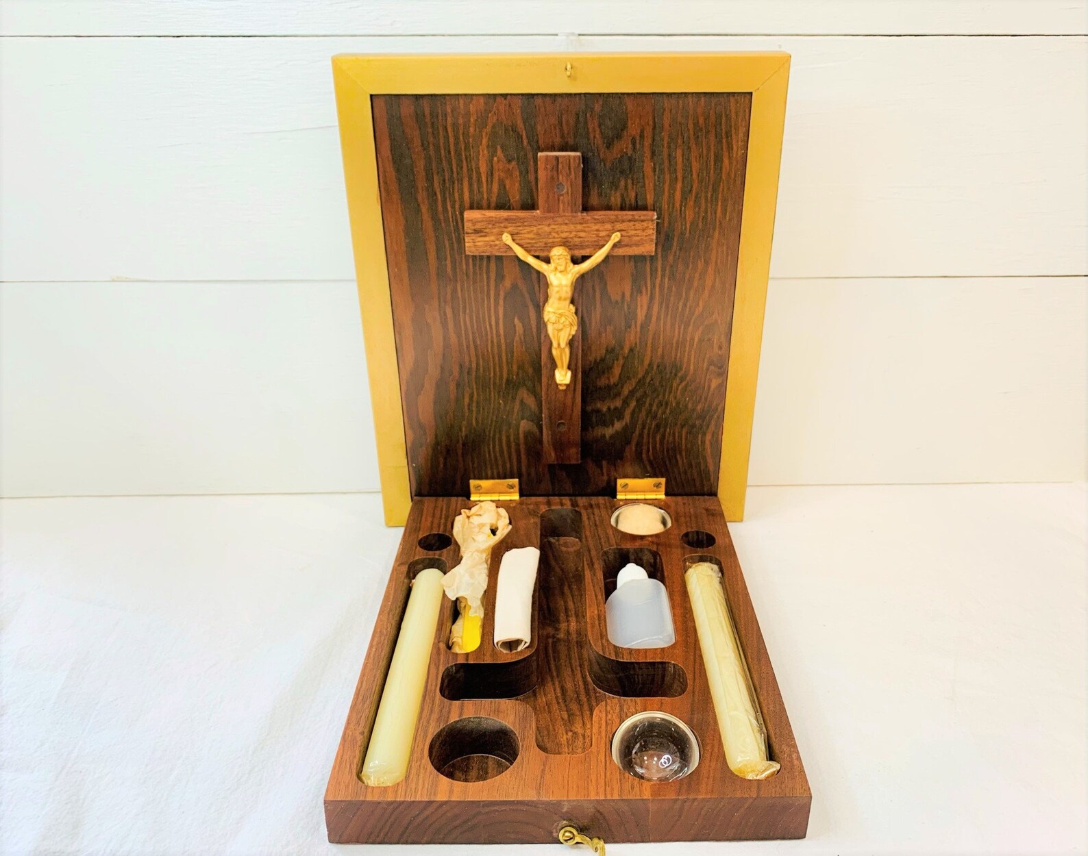 Vintage Last Rights Prayer Sick Call Cross Wood Box Set | Etsy