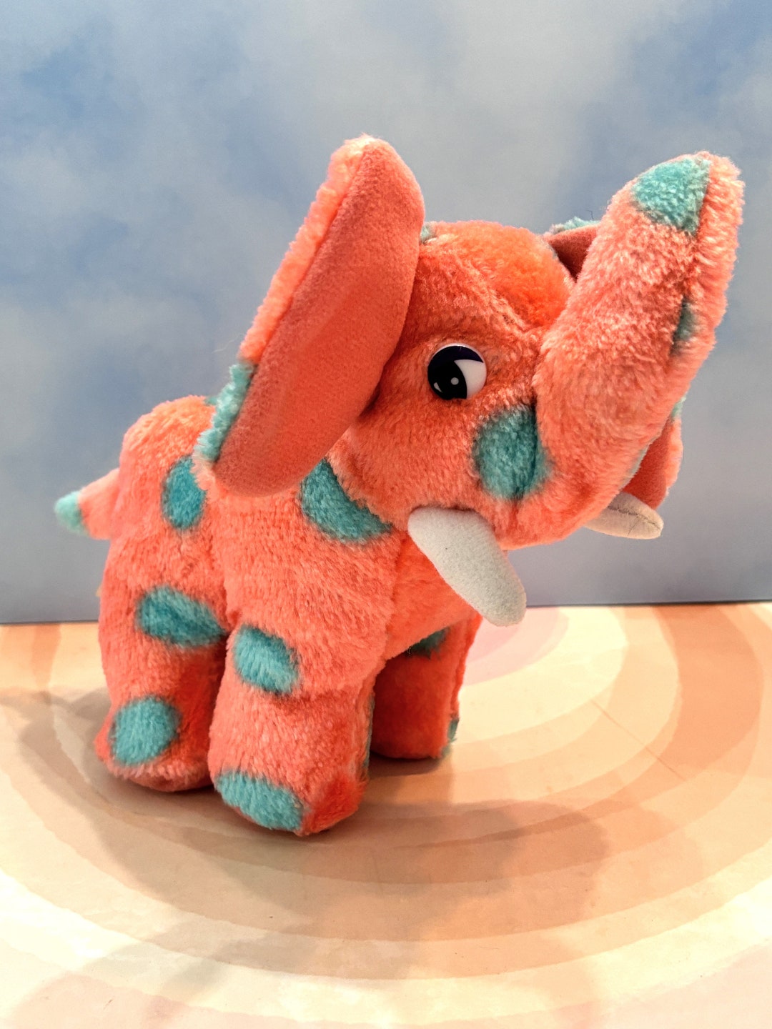 Vintage Polka Dot Elephant Plushie - Carnival Prize Toy Elephant ...