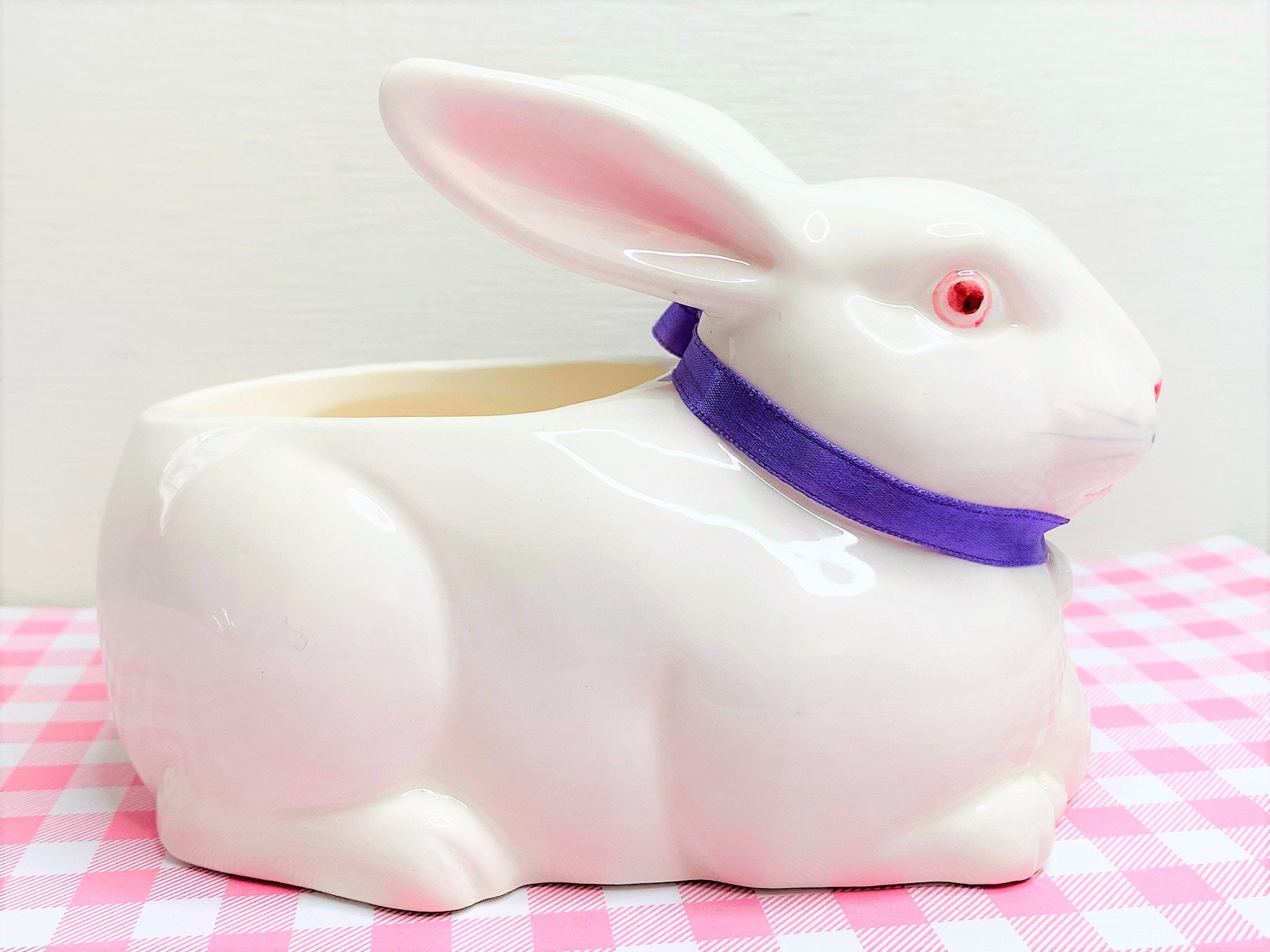 Vintage Lefton China Hand Painted Porcelain White Bunny Candy - Etsy