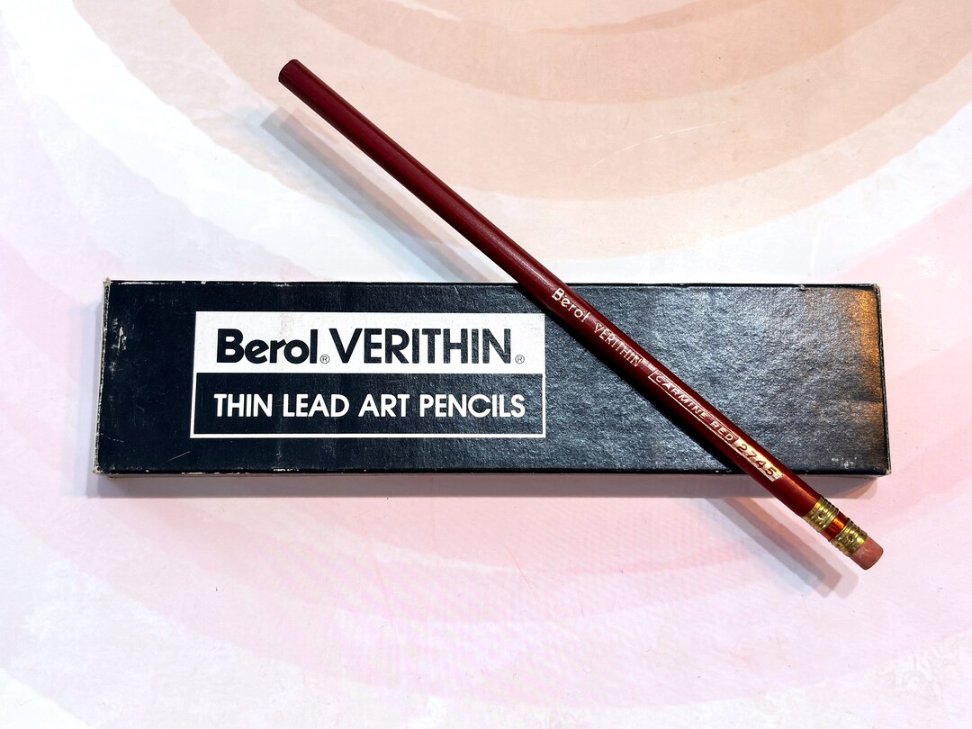 Vintage Berol Verithin Thin Lead Art Pencils Carmine Red 2745 11 ...