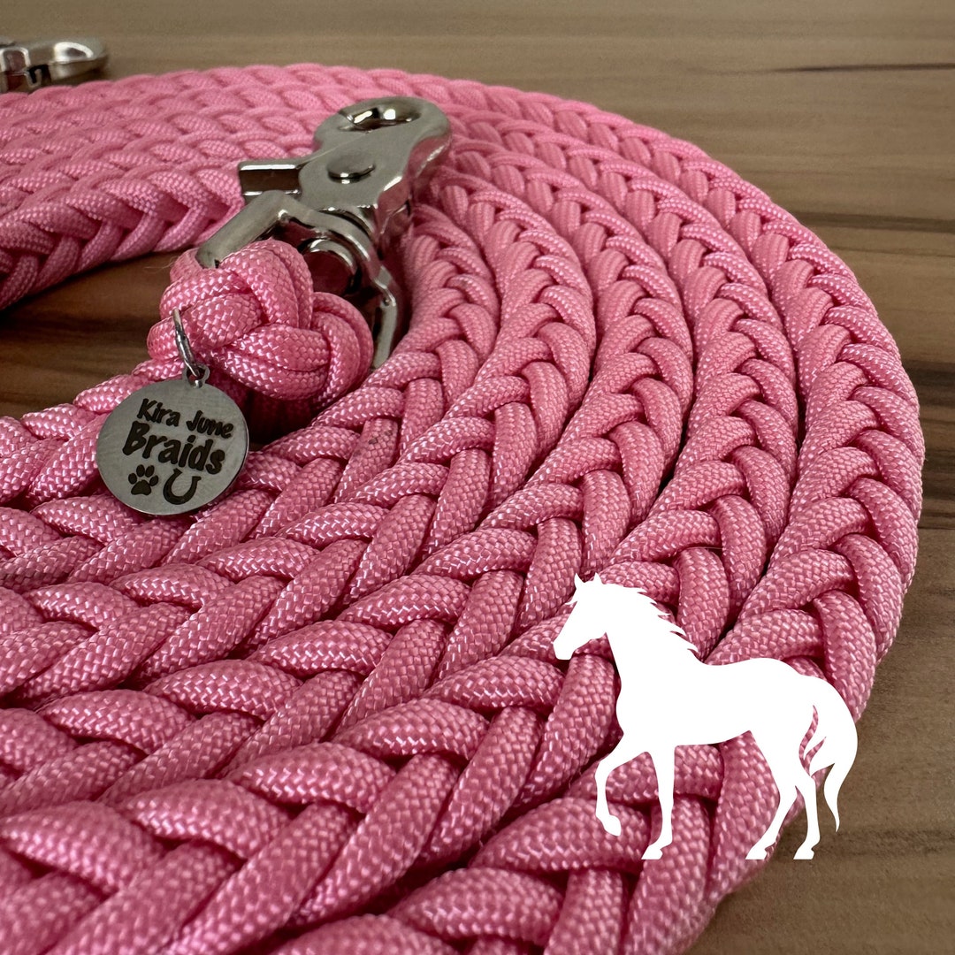 Rose Pink Trail Reins, Barrel Reins, Loop Reins, Paracord Horse Tack ...