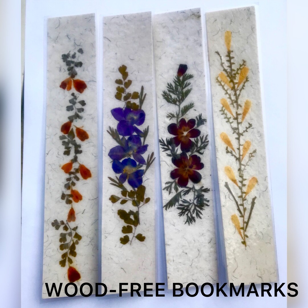 Handmade Wood-free Paper Bookmarks: Natural Dried Flowers - Etsy