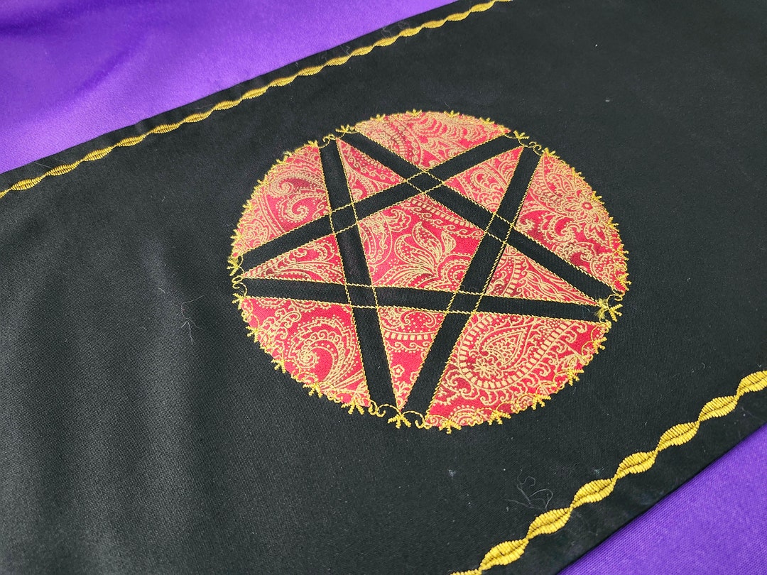 Red and Gold Pentacle Altar Cloth - Etsy