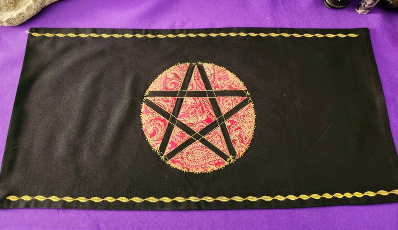 Red and Gold Pentacle Altar Cloth - Etsy