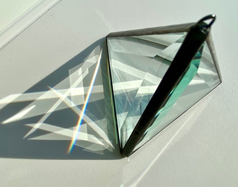 Prism Pyramid Beveled Glass Rainbow | Etsy