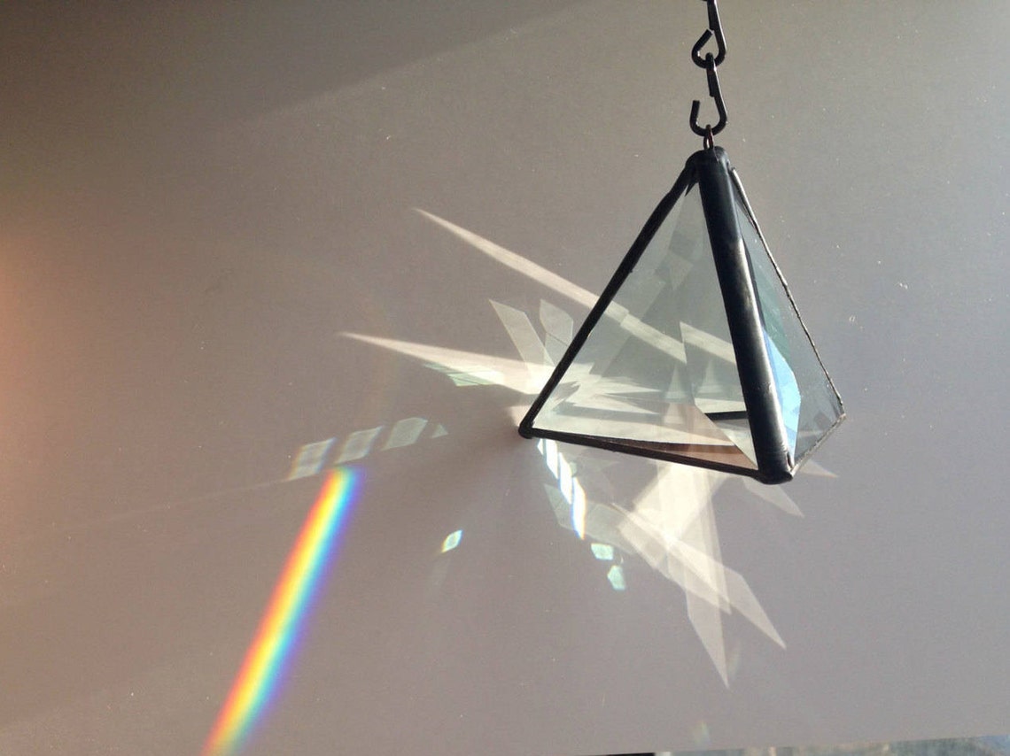 Prism Pyramid Beveled Glass Rainbow | Etsy