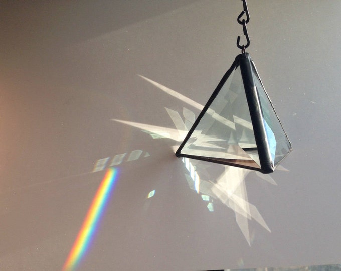 Prism Pyramid Beveled Glass Pyramid Rainbow - Etsy
