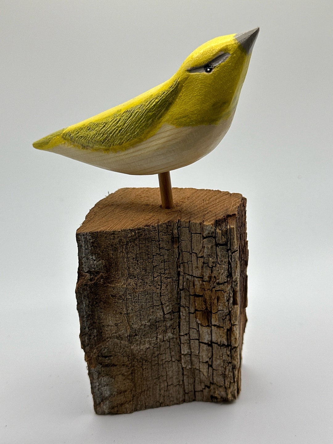Wooden Hand Carved Yellow Bird, Comfort Bird, Wooden Bird - Etsy