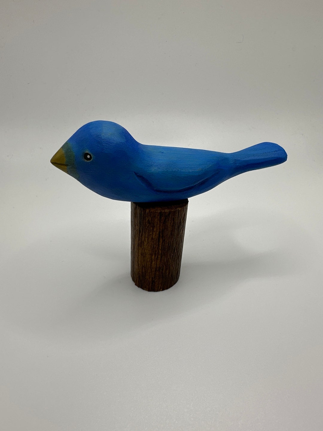 Blue Bird Wood Carving, Blue Bird Carved in Wood, Folk Art Blue Bird ...