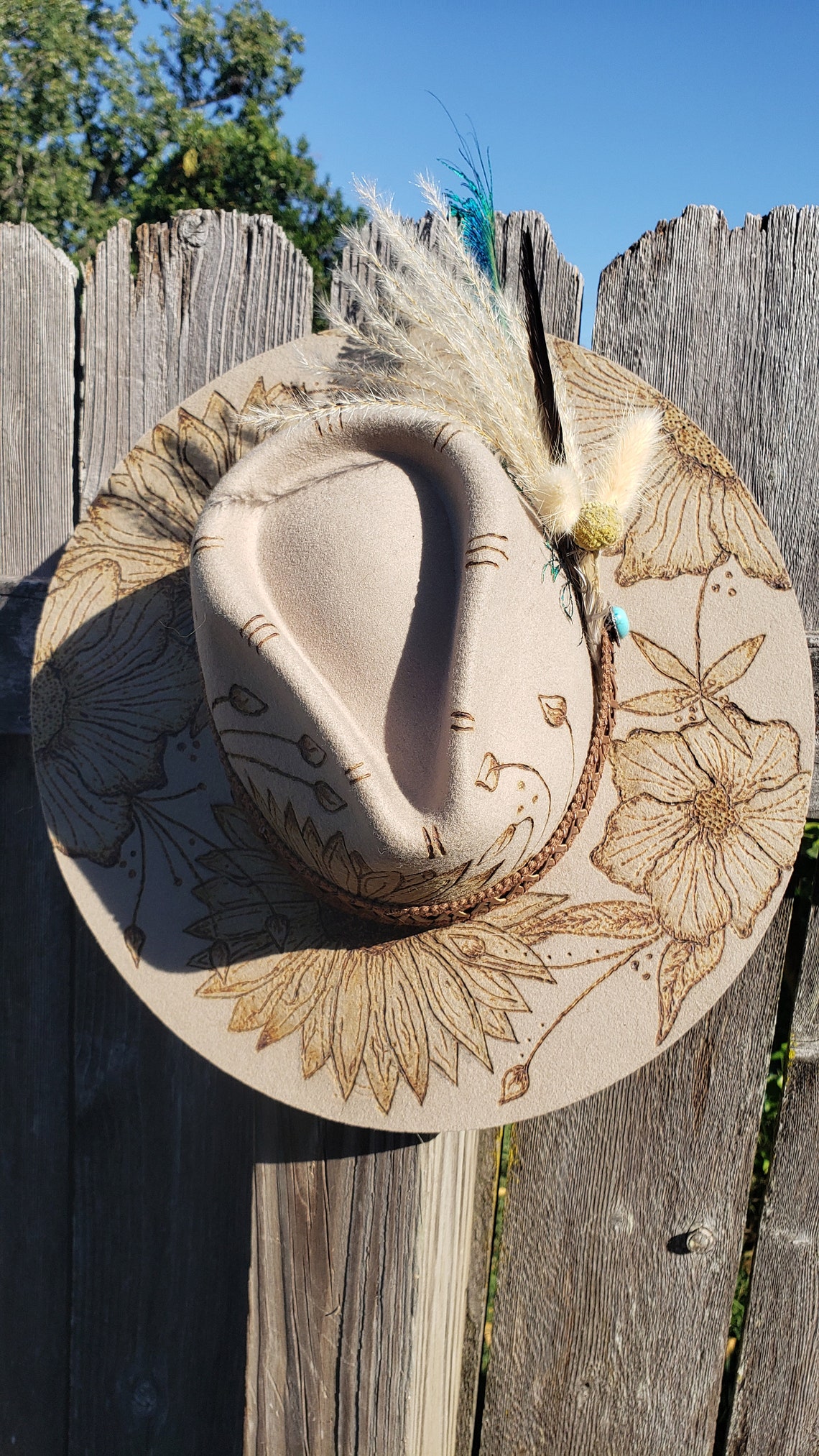 Custom Hand-burned Wool Hat - Etsy