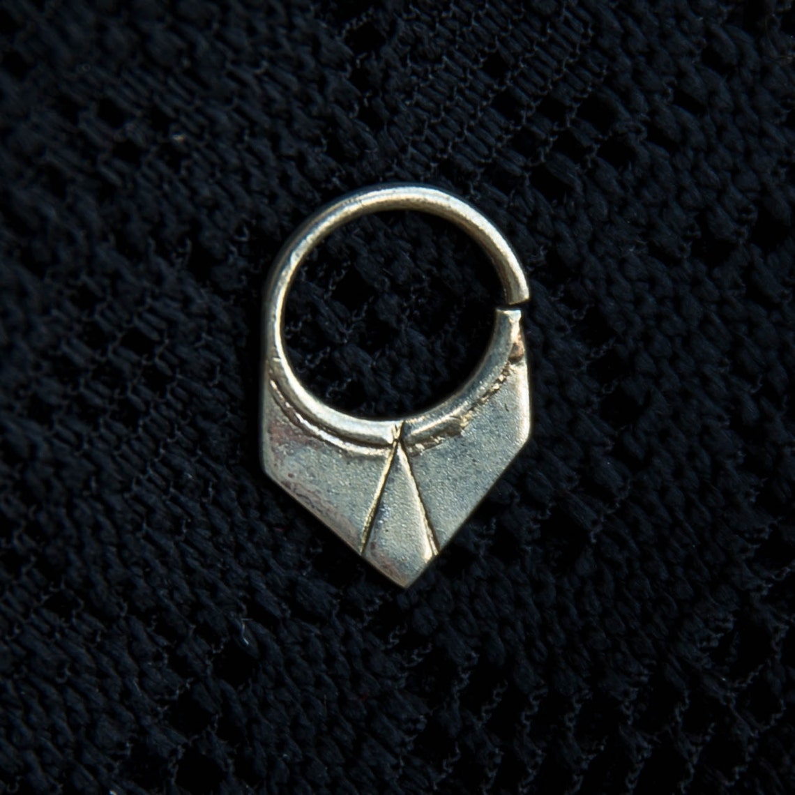 Septum Ring Real Silver Triangle Pointed Afghan Tribal - Etsy