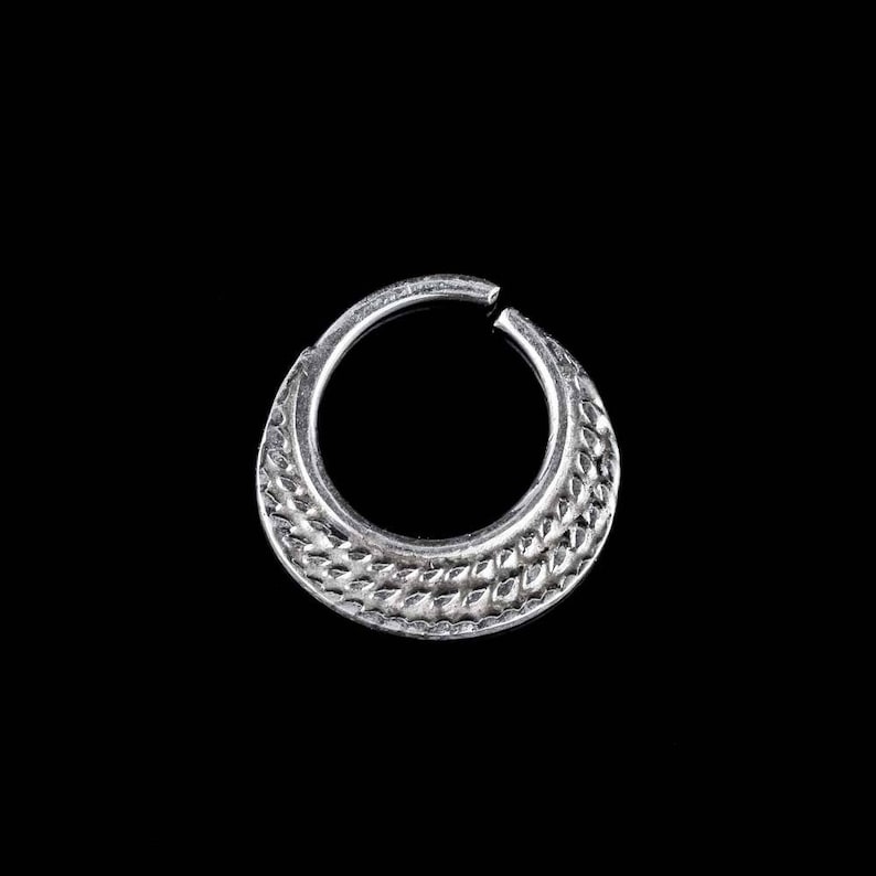 Real Silver Septum for Pierced Nose Crescent Moon Piercing Sterling 925 ...