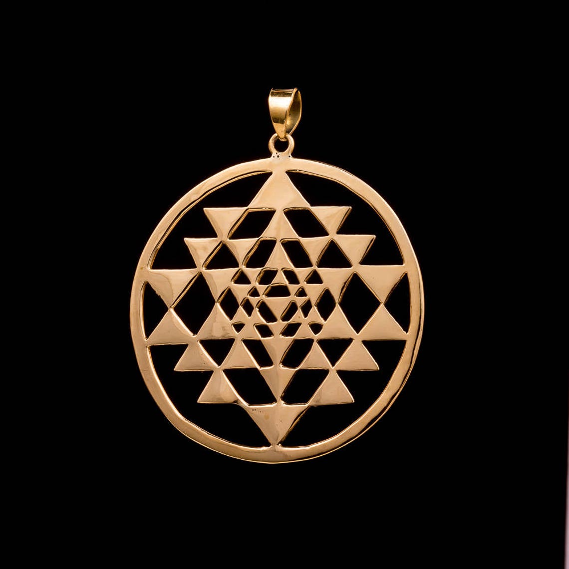 Large Sri Yantra Boho Statement Triangle Medallion Amulet - Etsy