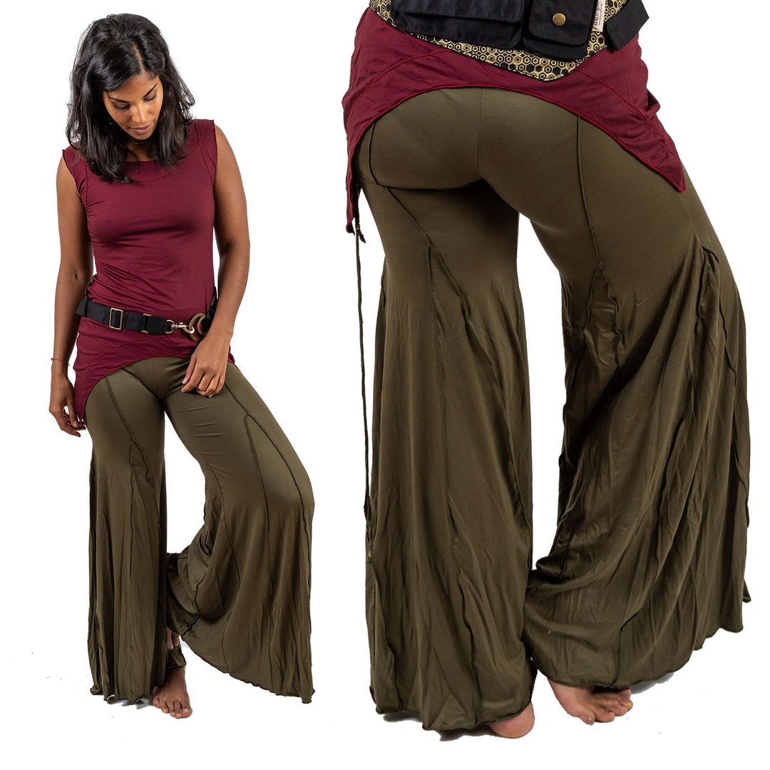 Funky Flare Palazzo Pants: Stretchy Boho Festival Trousers - Etsy