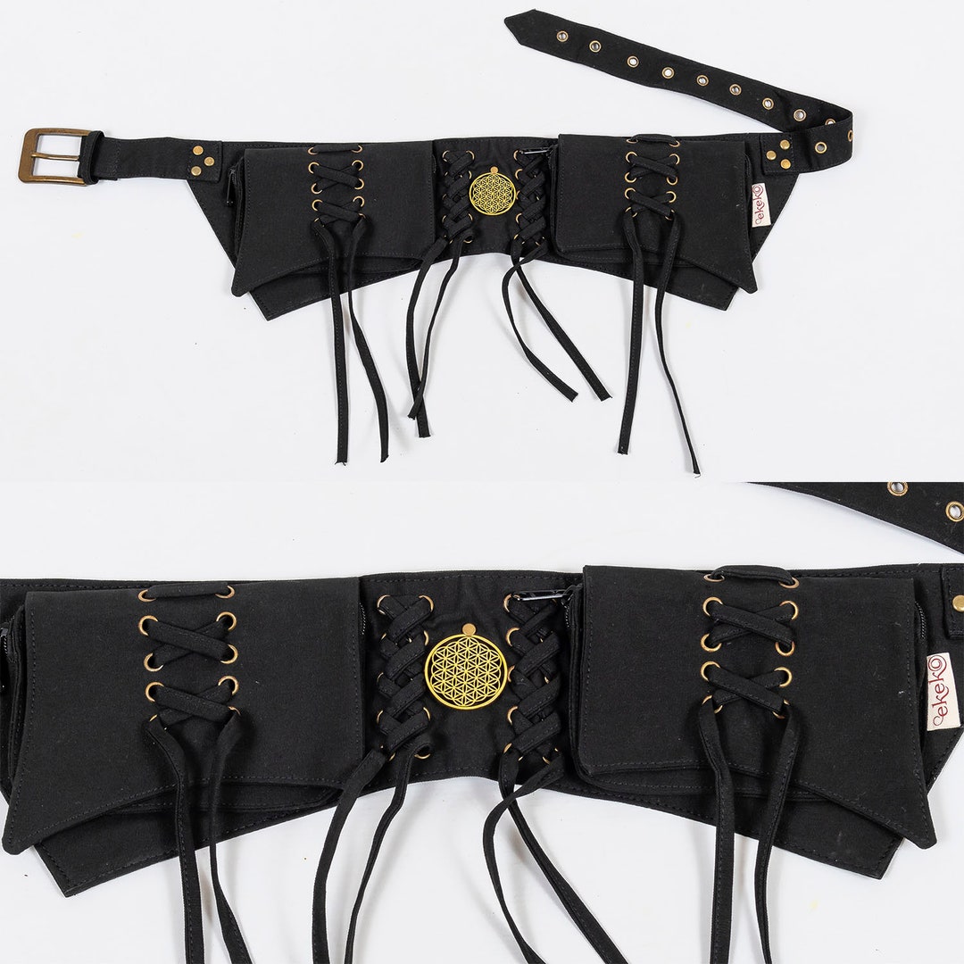 Steampunk Utility Belt: Cotton Canvas Festival Belt With Pockets - Etsy