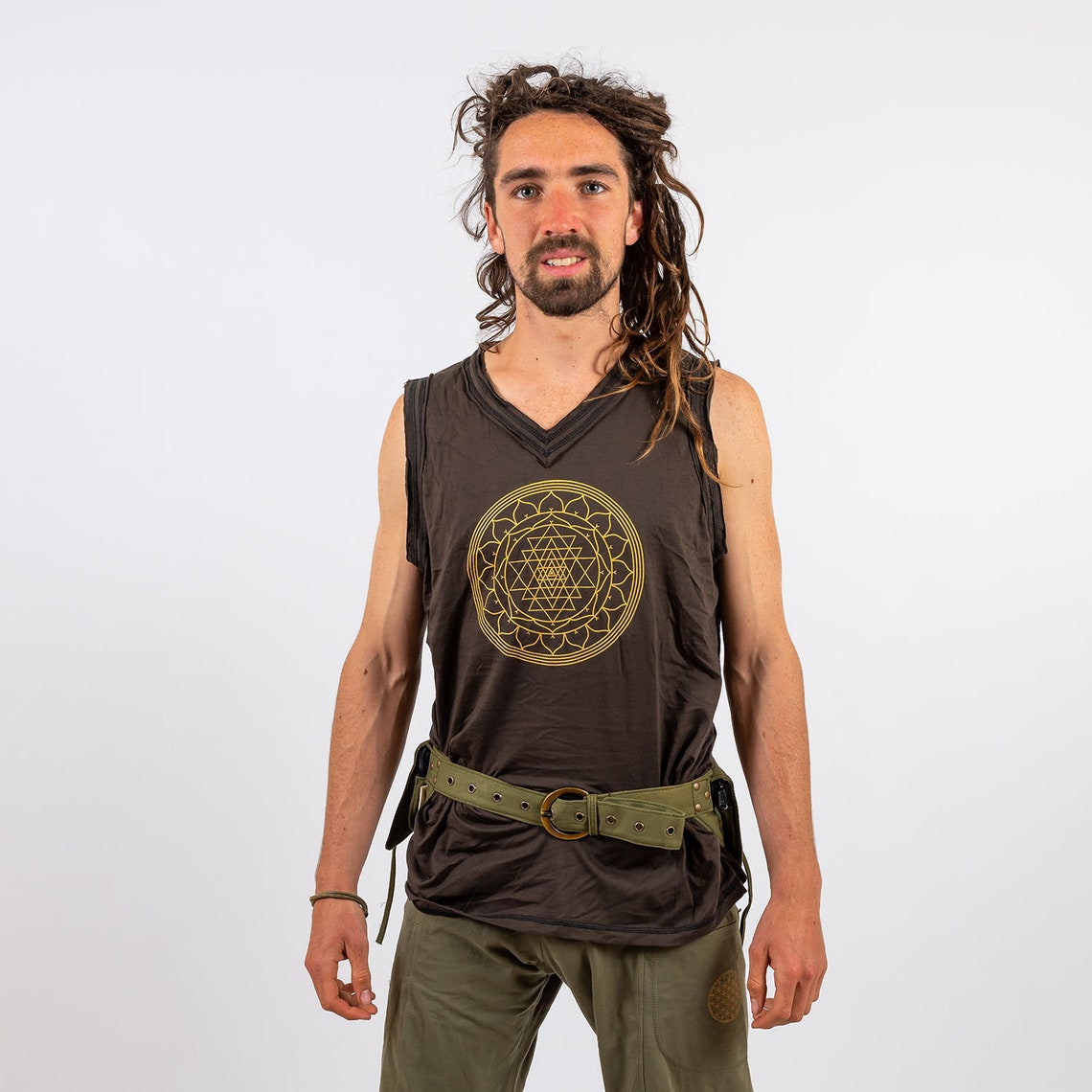 Funky Festival Clothes for Men Sacred Geometry Printed Tank | Etsy