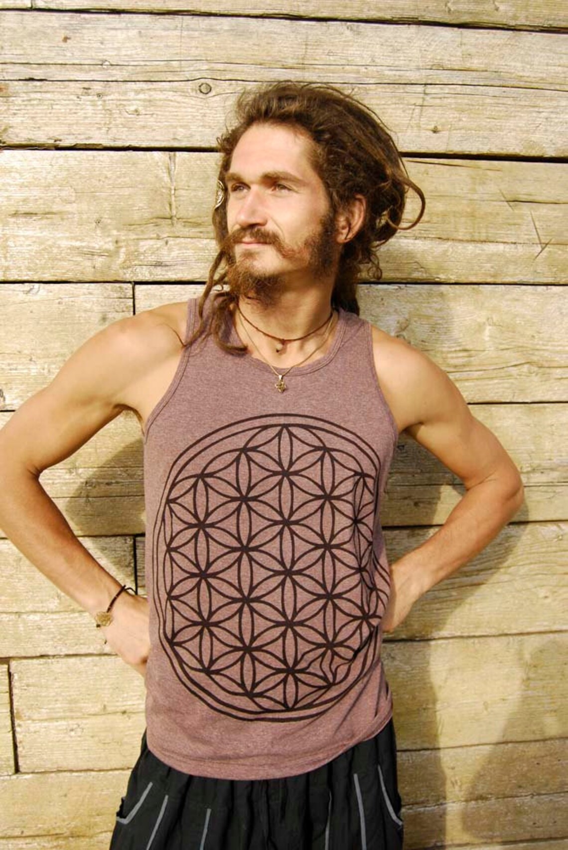 Sacred Geometry Top for Men Printed Flower of Life Mandala - Etsy