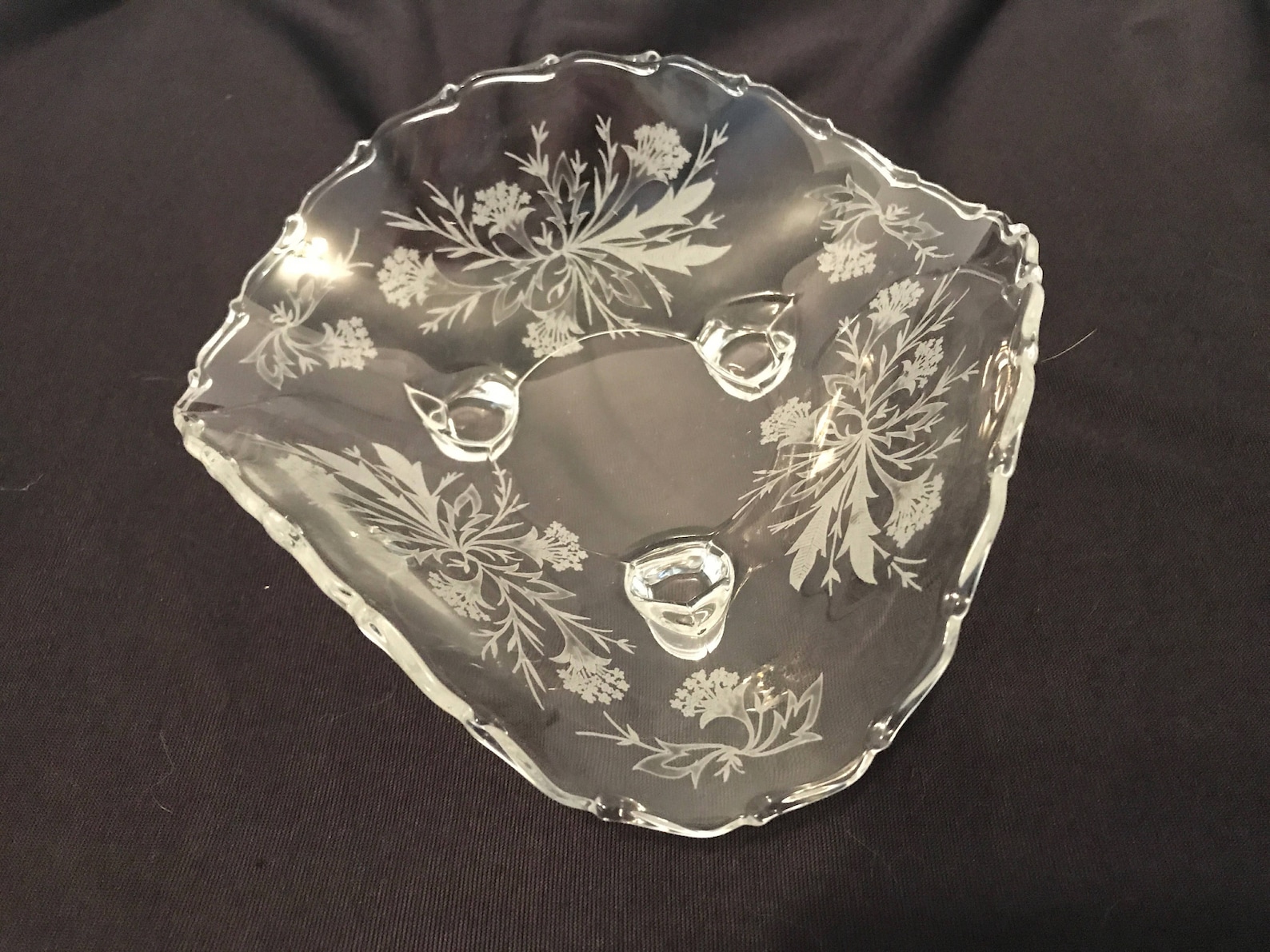Vintage Fostoria Etched Century Crystal Bowl "heather" Pattern - Etsy