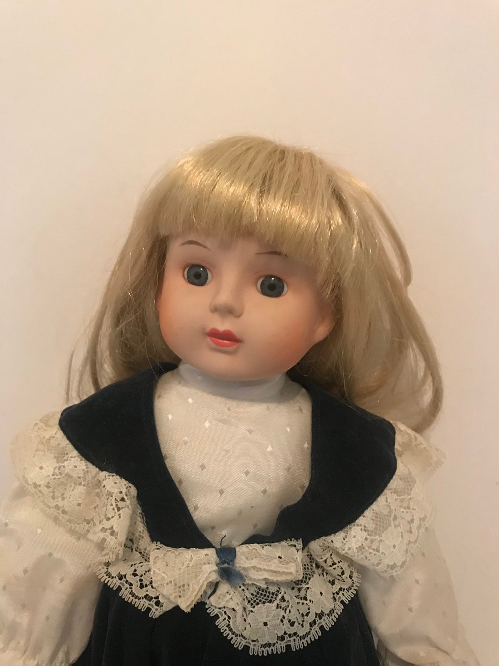 Vintage Porcelain Girl Doll - Etsy