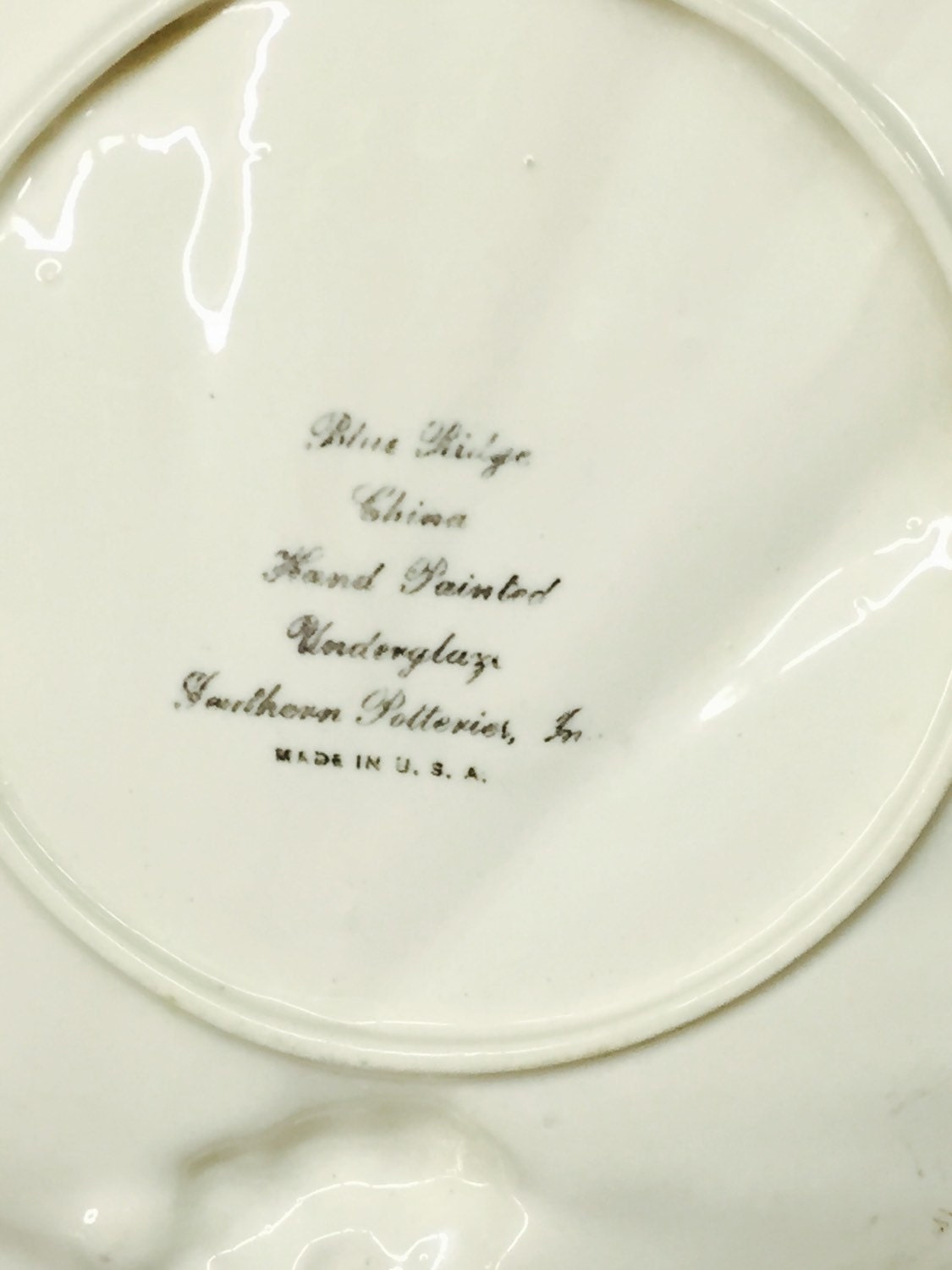 Blue Ridge Southern Pottery Verna Design Leaf Shaped Plate - Etsy